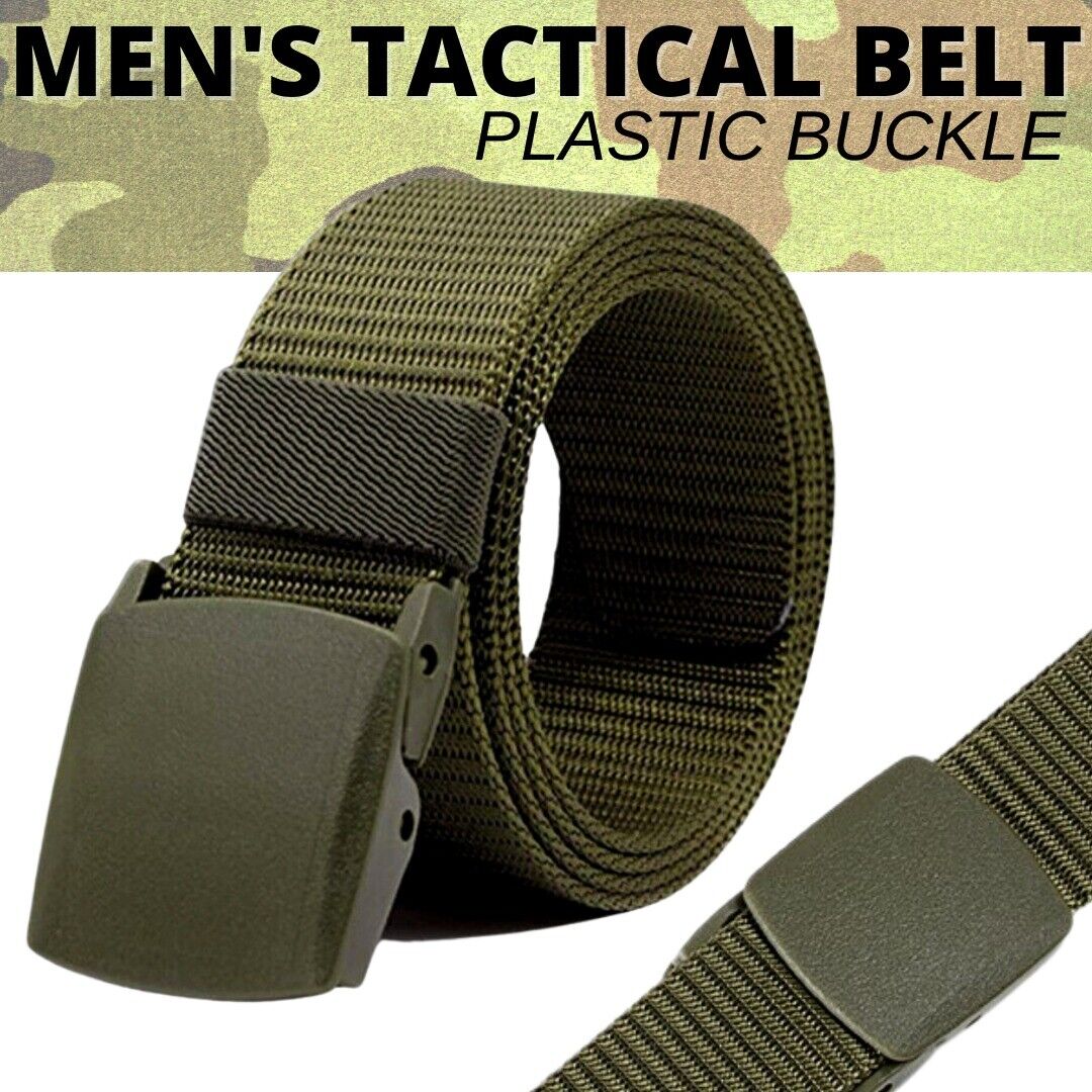 Men's Plastic Cam Buckle Nylon Canvas Tactical Waistband Webbing ...