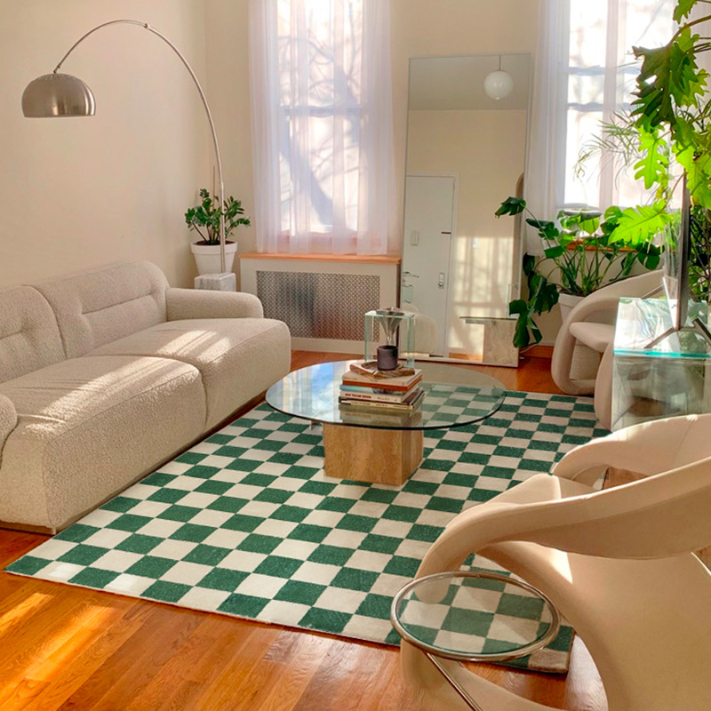 Retro Classic Multi Colored Checkerboard Rug